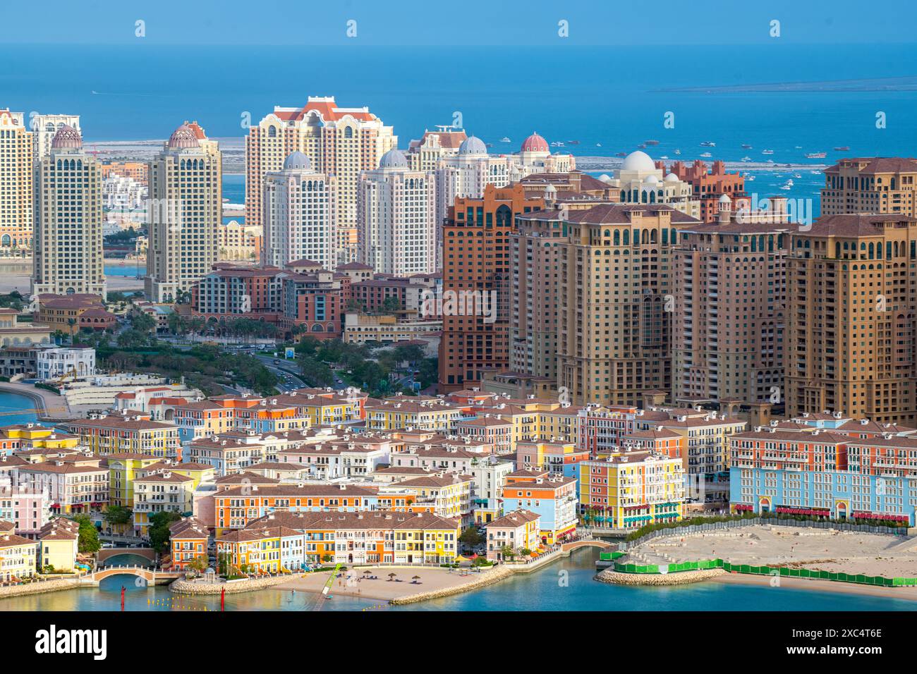 Aerial view of Peral Qatar Qanat Quartier and viva bahriya Stock Photo ...