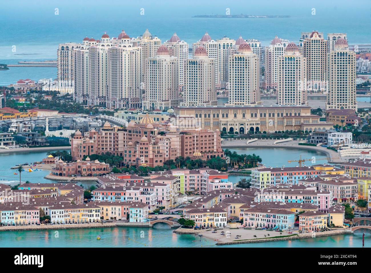Aerial view of Peral Qatar Qanat Quartier and Marsa Malaz Kempinski ...