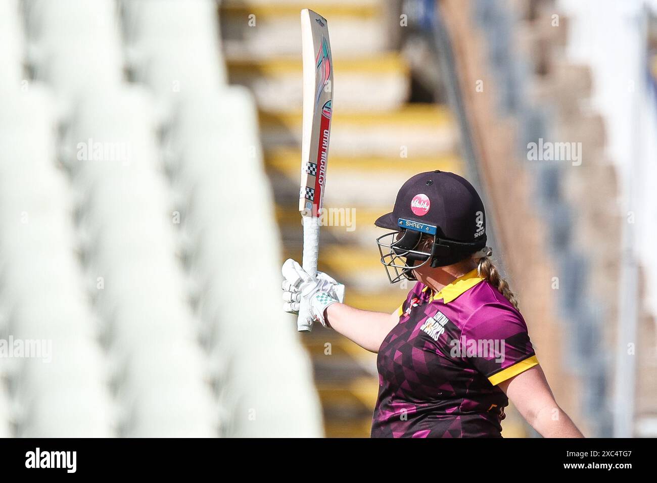 Birmingham, UK. 14th June, 2024. Abbey Freeborn celebrates her half ...