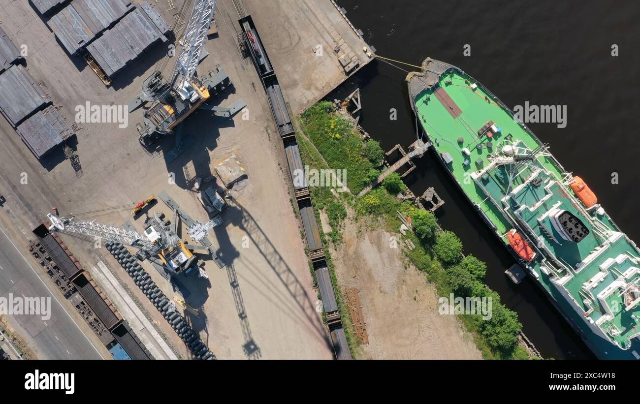 Cargo terminal aerial view Stock Photo - Alamy