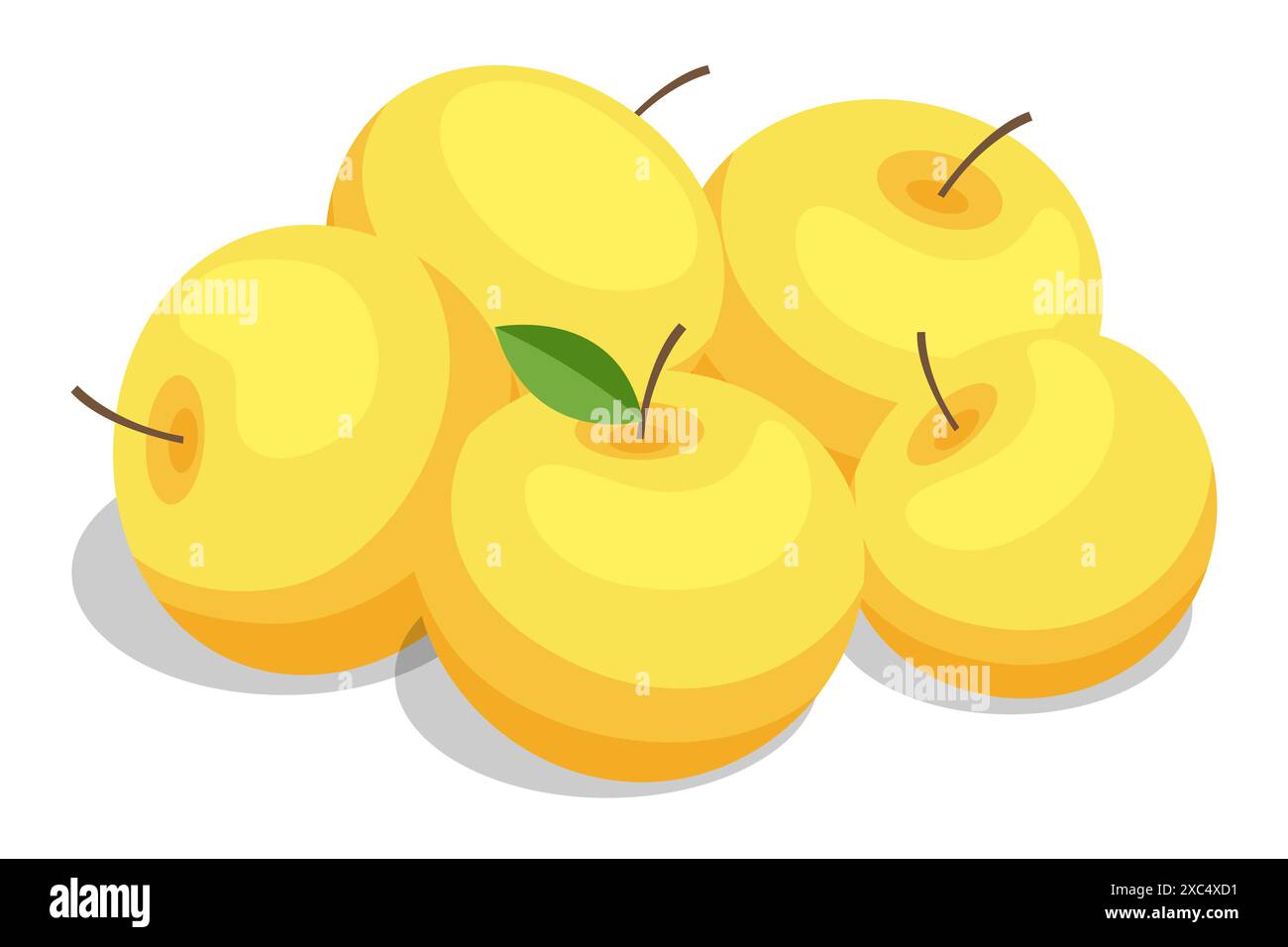 Isometric apples isolated on white background. Apples juicy fruits ...
