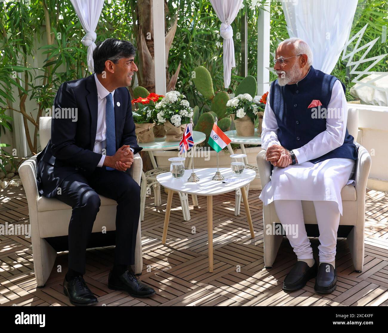 Apulia Region, Italy. 14th June, 2024. India's Prime Minister Narendra Modi (R) and UK Prime ...