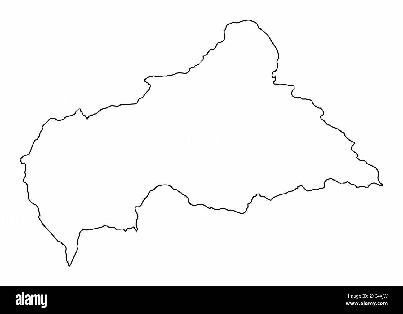 Central African Republic outline map isolated on white background Stock ...