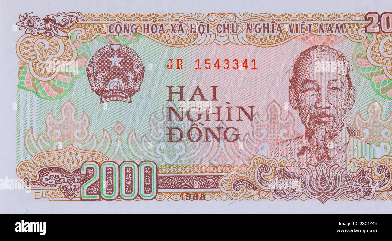 Two thousand Dong paper currency banknote is issued by Viet Nam ...