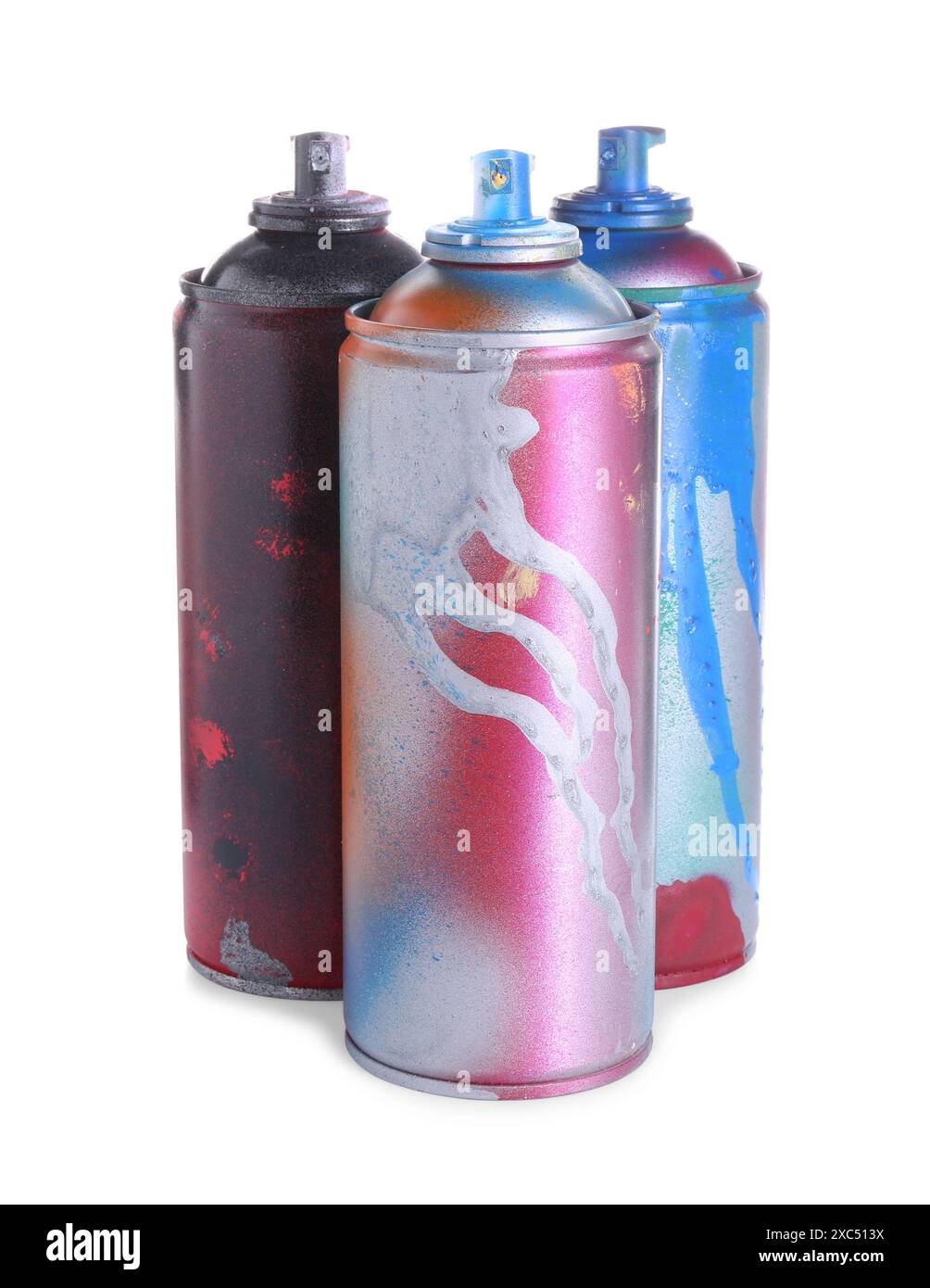 Different spray paint cans isolated on white Stock Photo - Alamy
