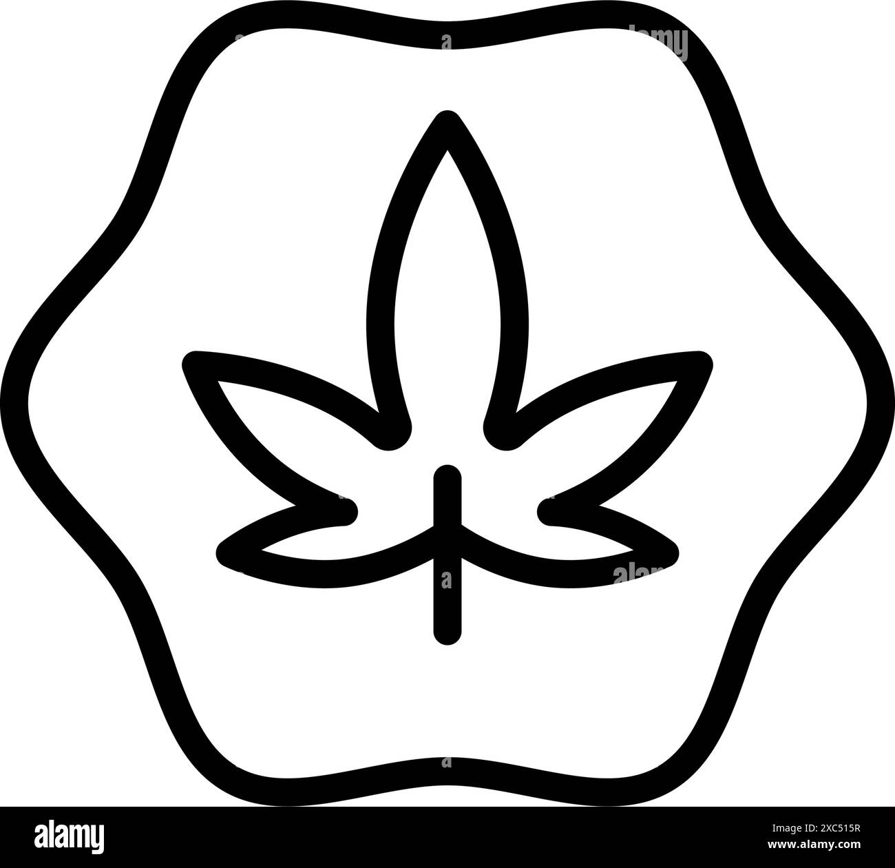 Cannabis leaf vector line icon. Marijuana logo symbol vector icon for ...