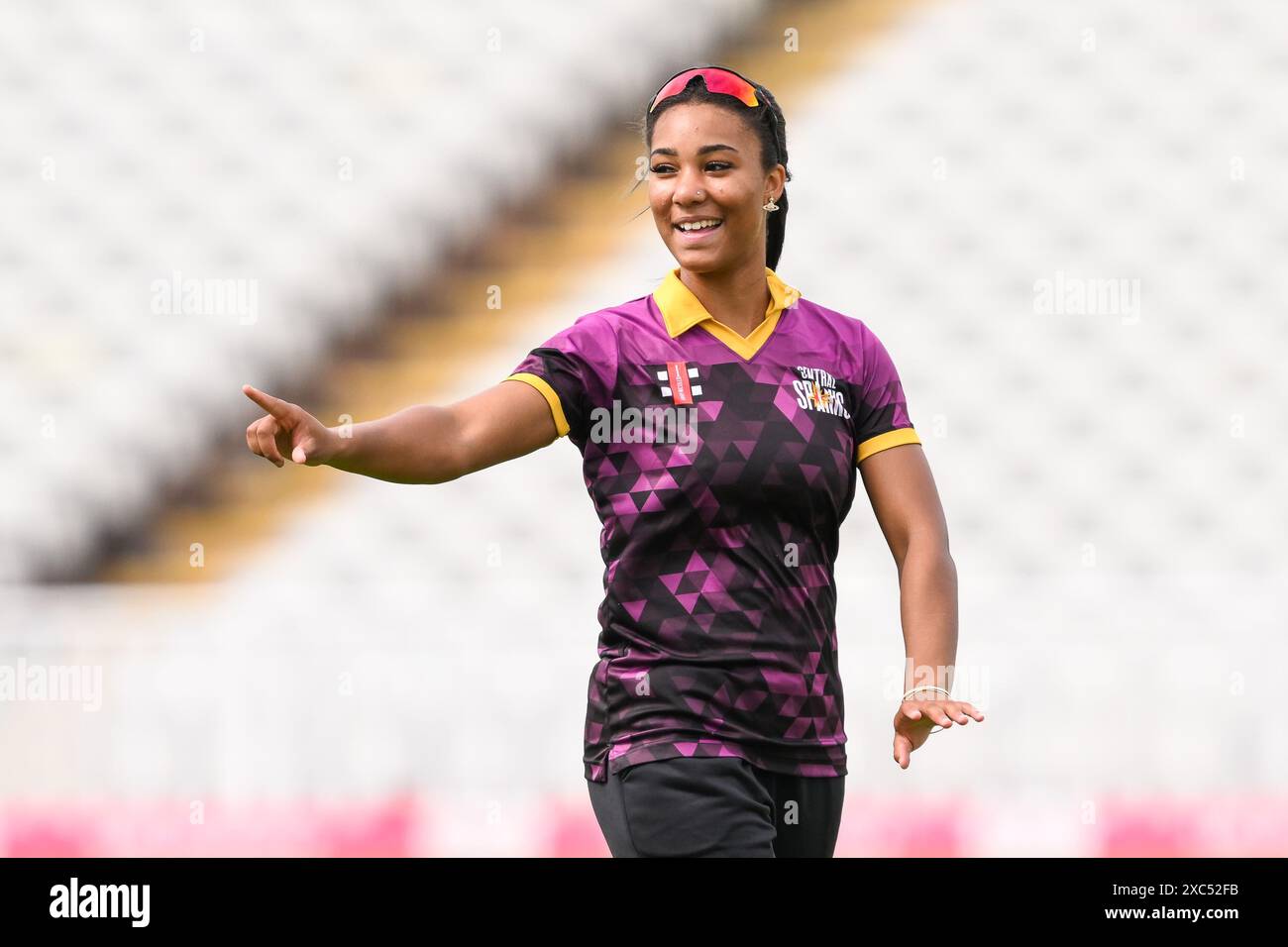 Davina Perrin of Central Sparks during the Charlotte Edwards Cup match ...