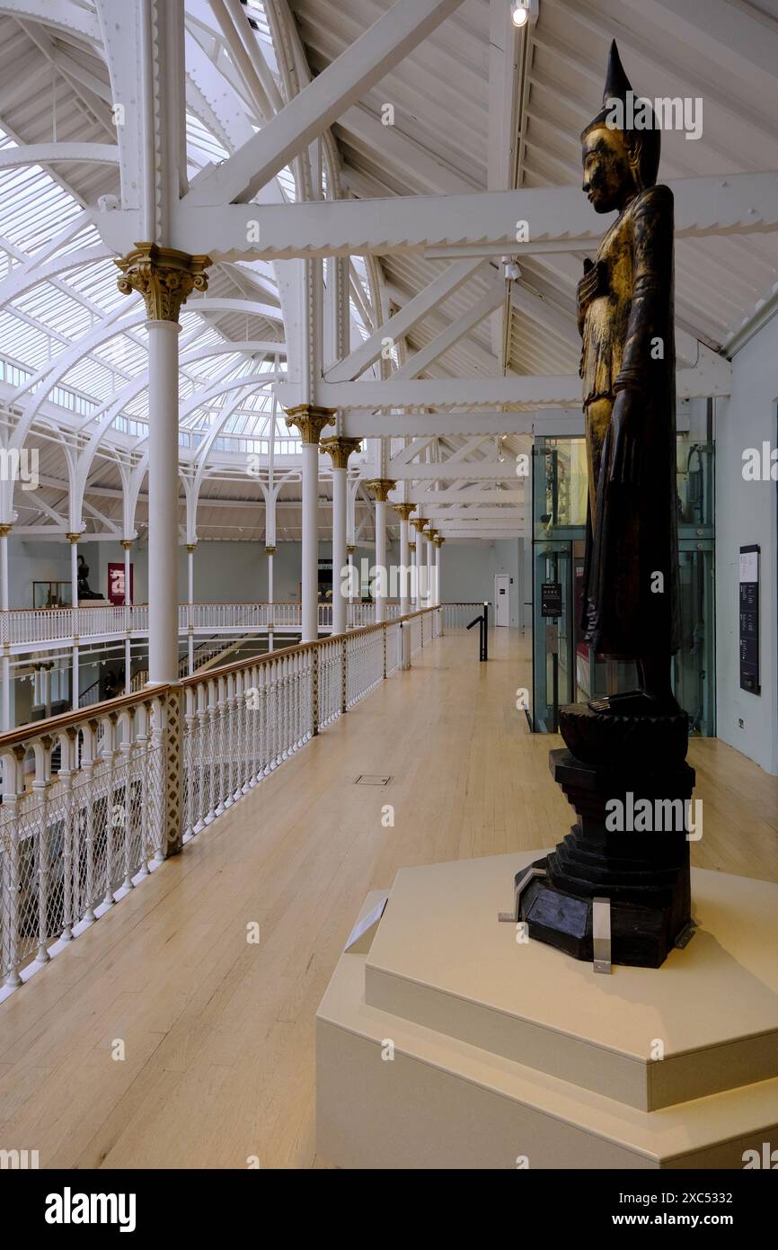 A 19th century gilded Buddha sculpture from Myanmar display in Grand ...