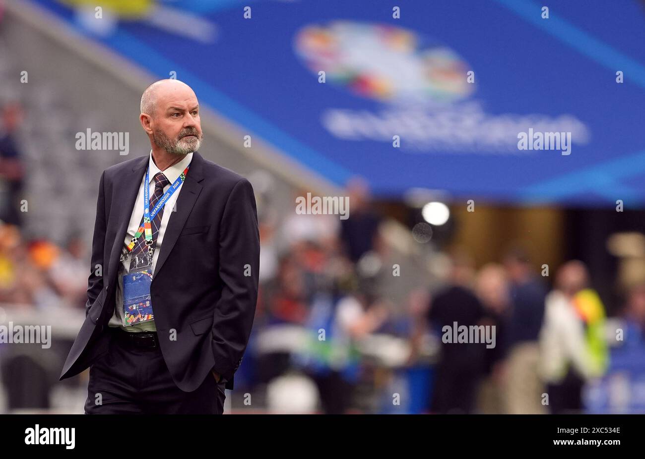 Scotland manager Steve Clarke on the pitch ahead of the UEFA Euro 2024 ...