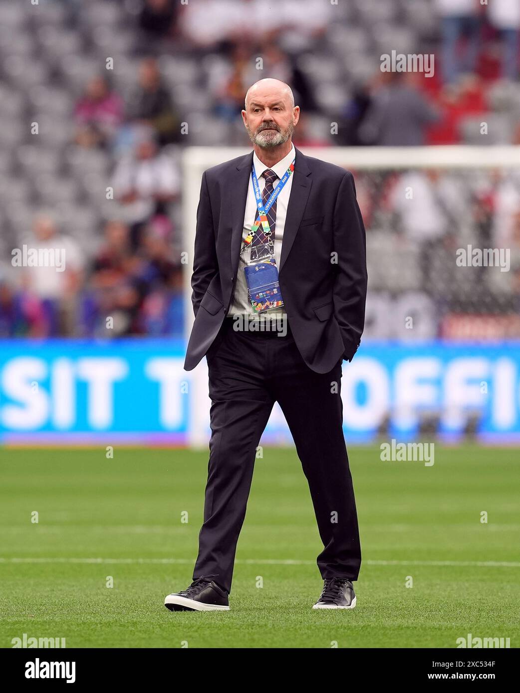 Scotland manager Steve Clarke on the pitch ahead of the UEFA Euro 2024 ...