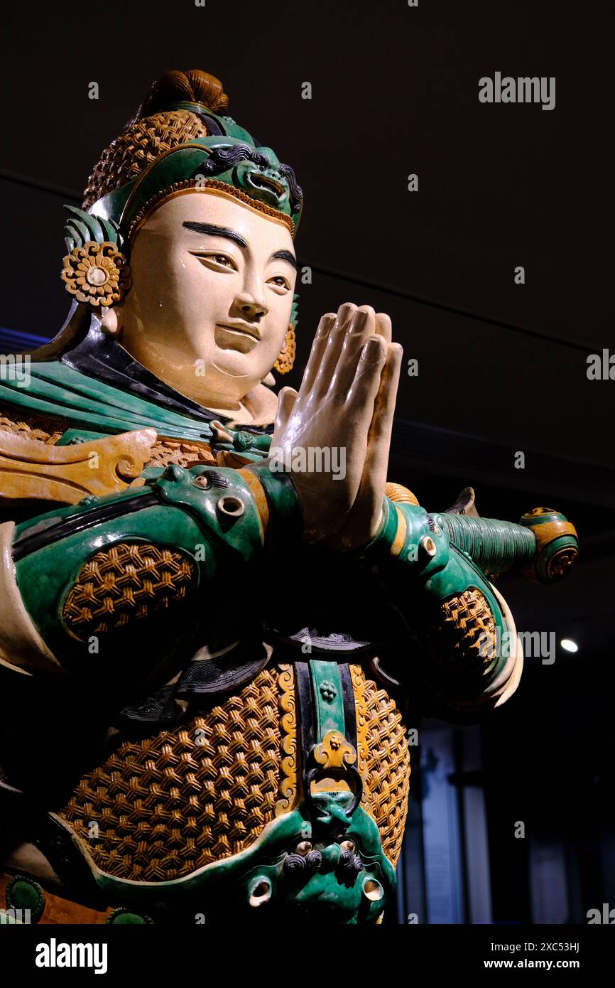 The stoneware statue of Weituo,a guardian of Buddhist faith and ...