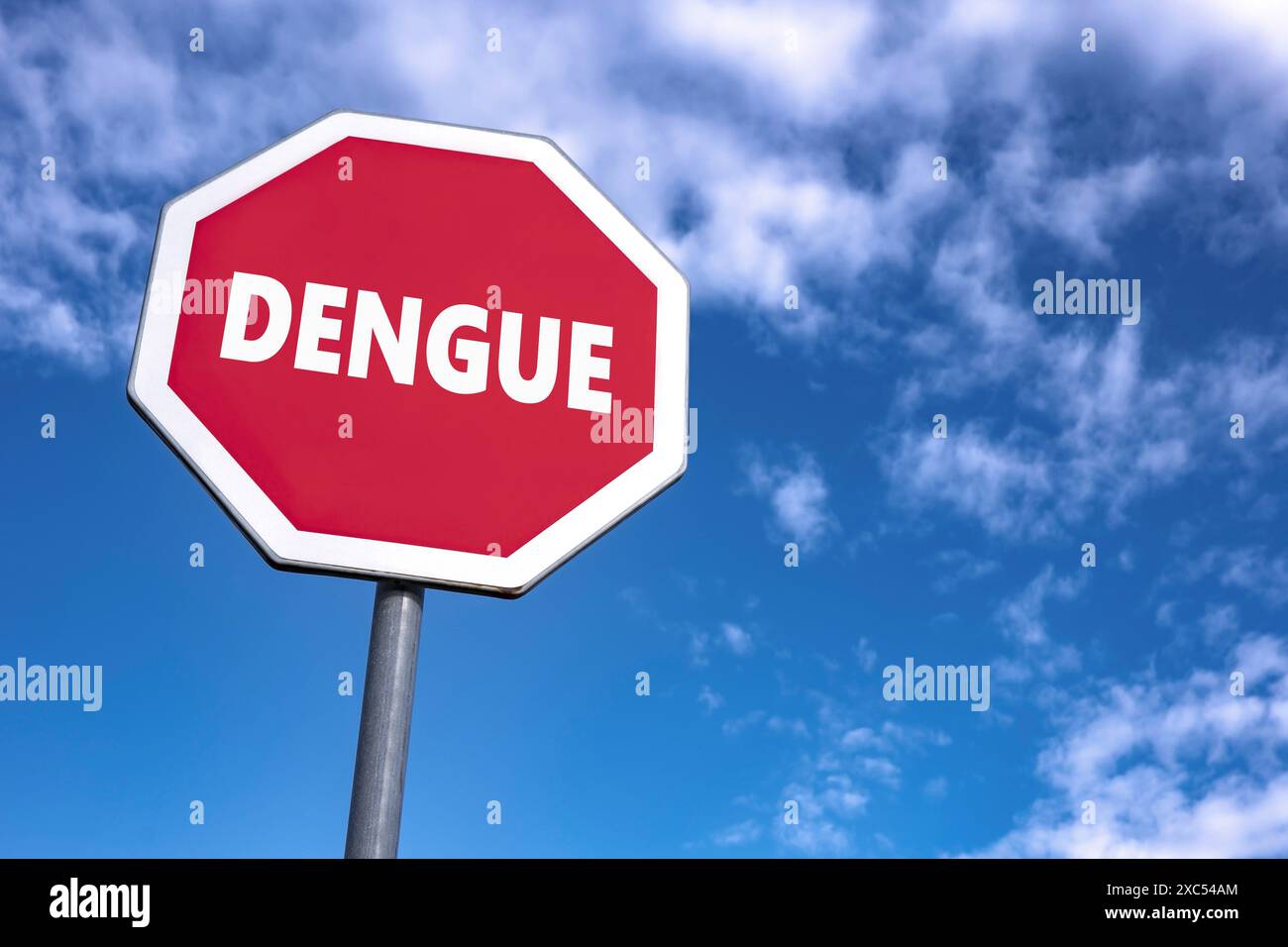 Stop traffic sign with text DENGUE to prevent this fever in Africa and ...