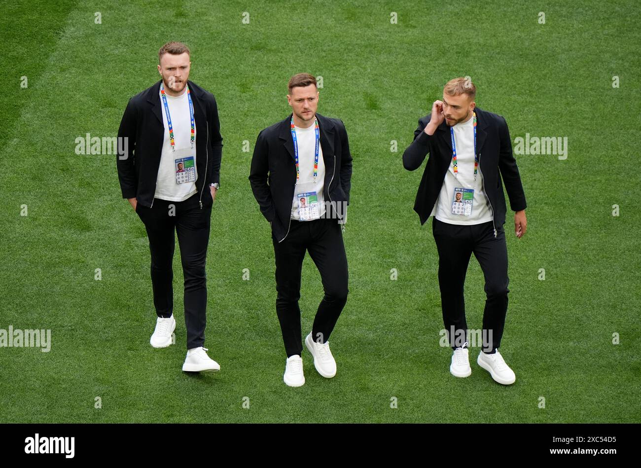 Left to right, Scotland's Zander Clark, Liam Cooper and Ryan Porteous ...