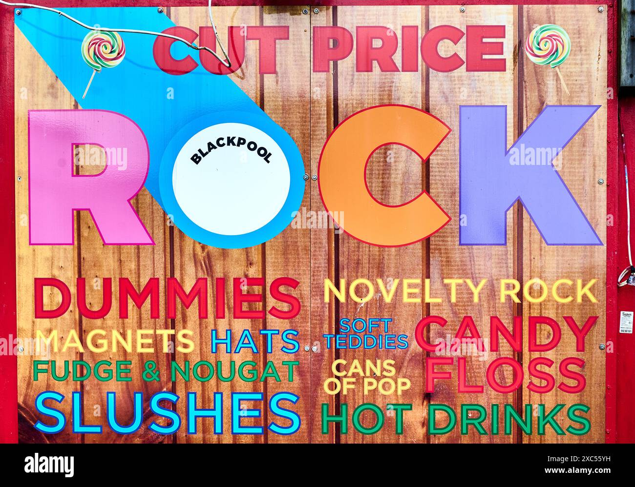 Printed poster advertising Blackpool rock Stock Photo - Alamy