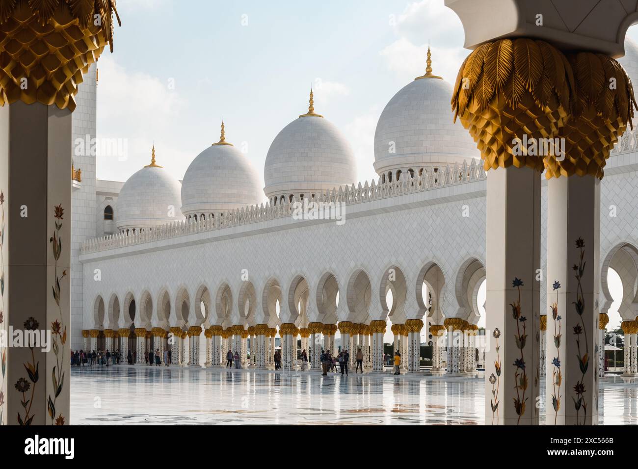 Abu Dhabi, UAE - January 4, 2024: The Sheikh Zayed Grand Mosque shines ...