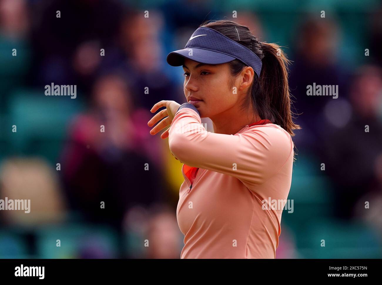 Emma Raducanu in action against Francesca Jones (not pictured) on day ...