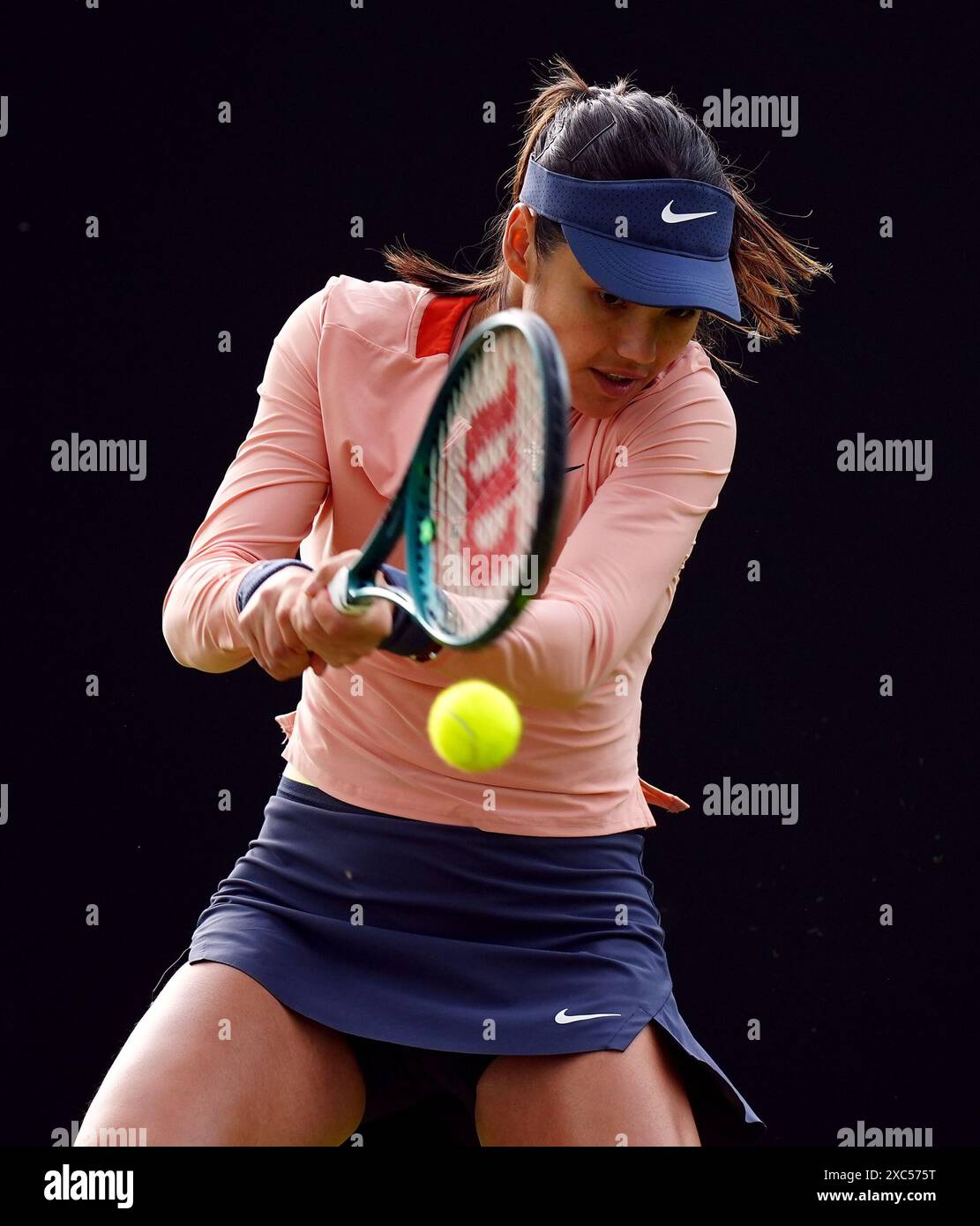 Emma Raducanu in action against Francesca Jones (not pictured) on day ...