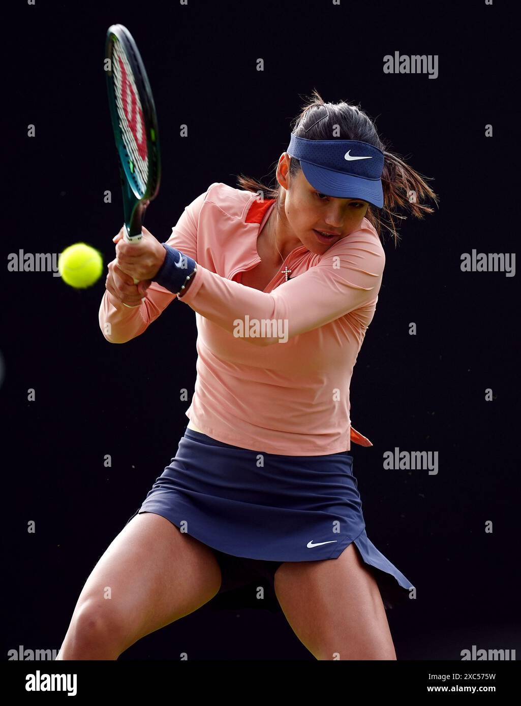 Emma Raducanu in action against Francesca Jones (not pictured) on day ...