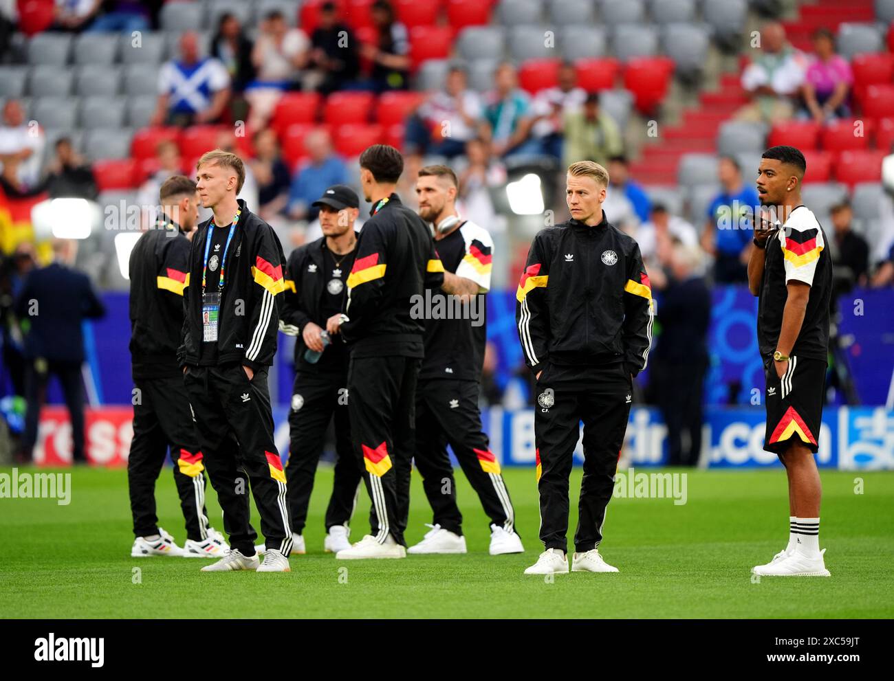 Germany players inspect the pitch ahead of the UEFA Euro 2024 Group A ...
