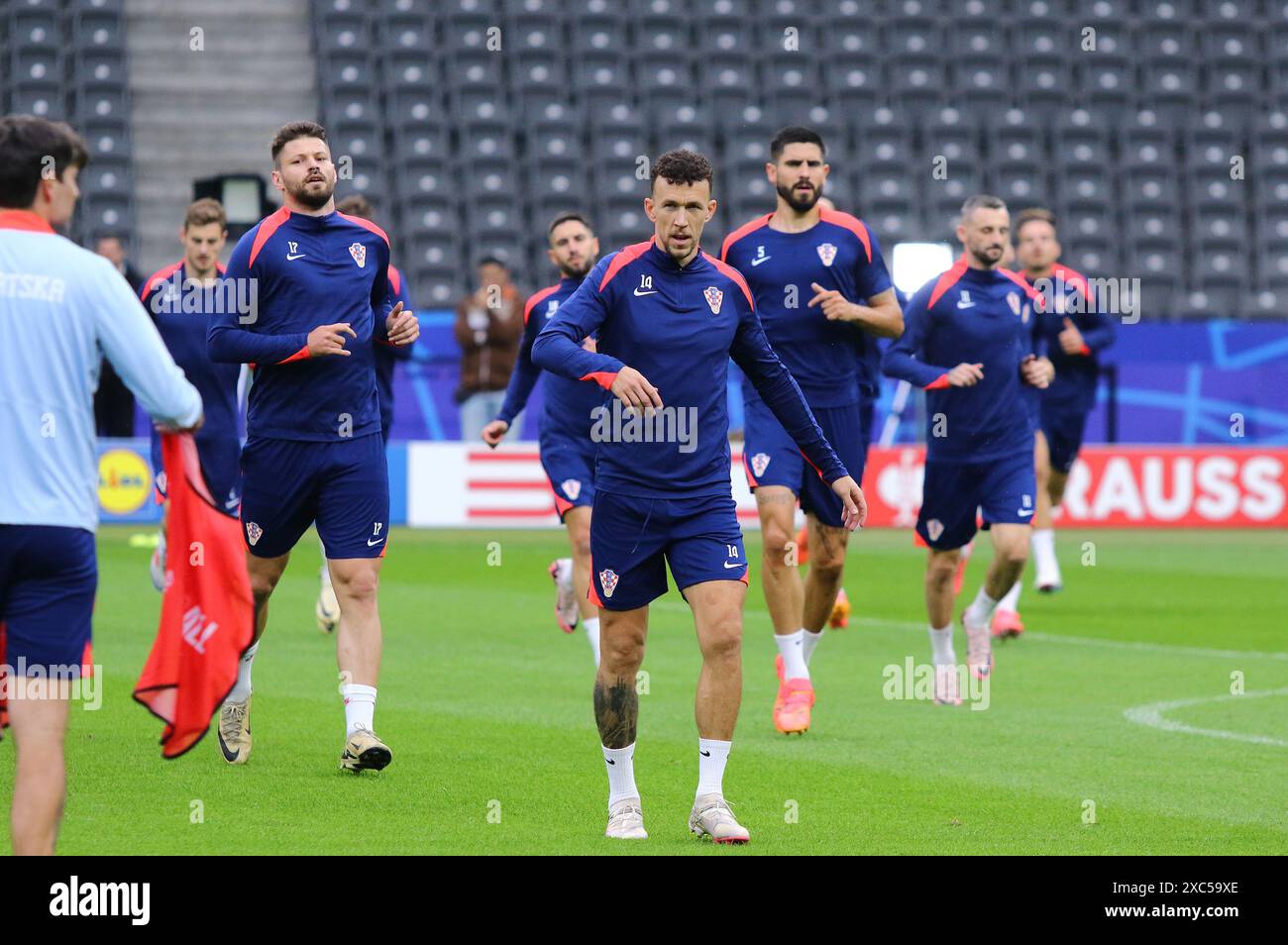 Berlin, Germany. 14th Jun 2024. Croatian players in action during the ...