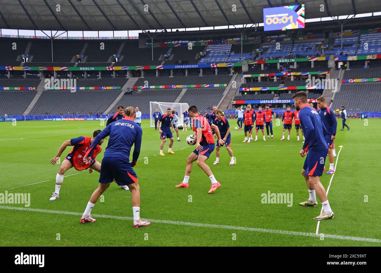 Berlin, Germany. 14th Jun 2024. Croatian players in action during the ...