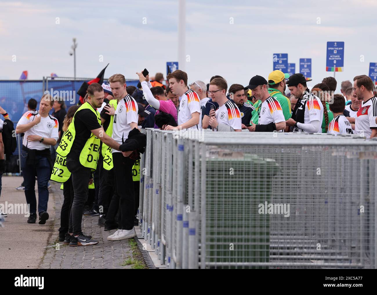 Munich, Germany, 14th June 2024. German fans arriving at the stadium ...