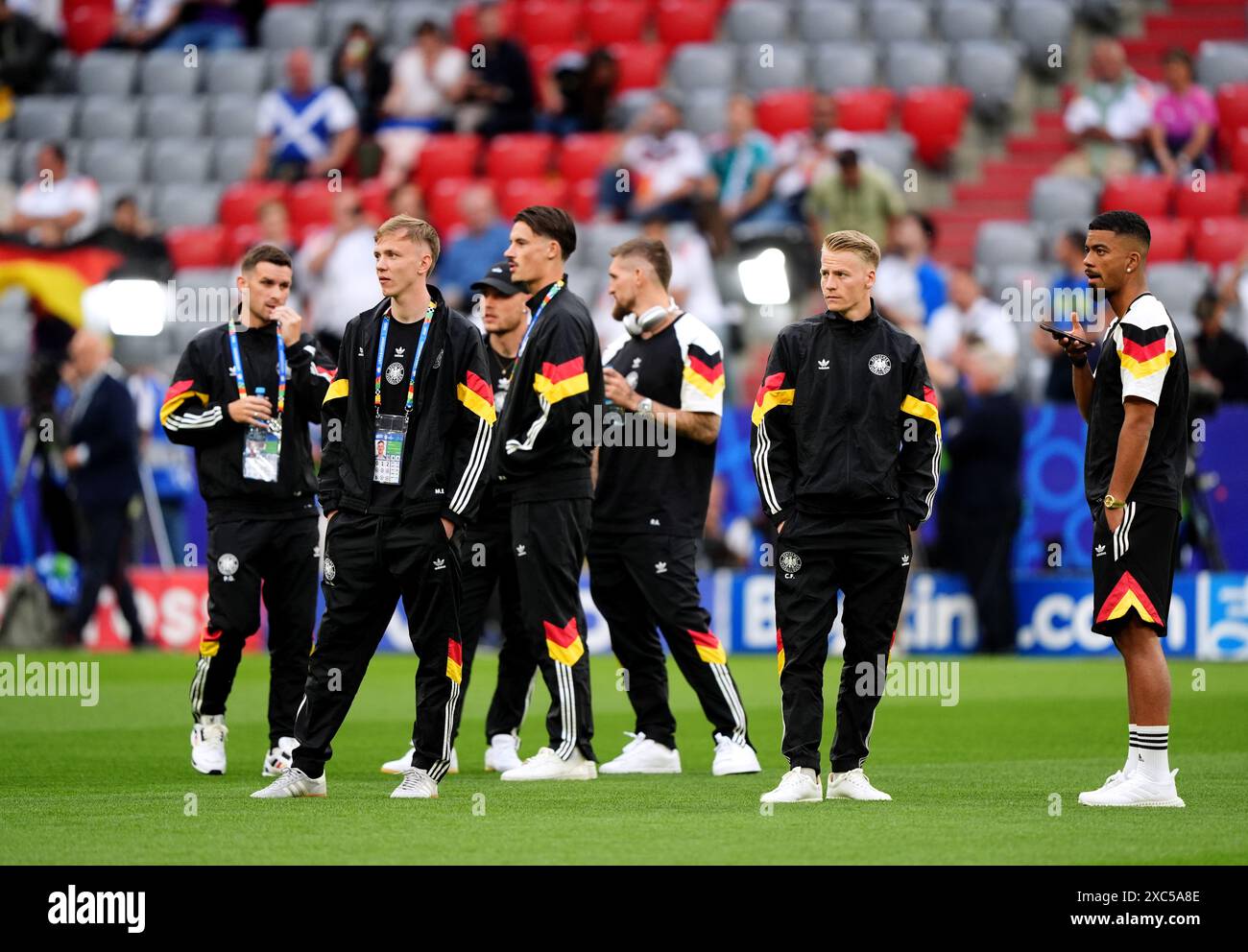 Germany players inspect the pitch ahead of the UEFA Euro 2024 Group A ...