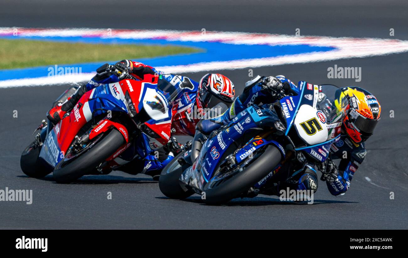 Misano, Italy. 14th June, 2024. NÂ°5 Philipp Oettl GER YamahaYZF R1 ...