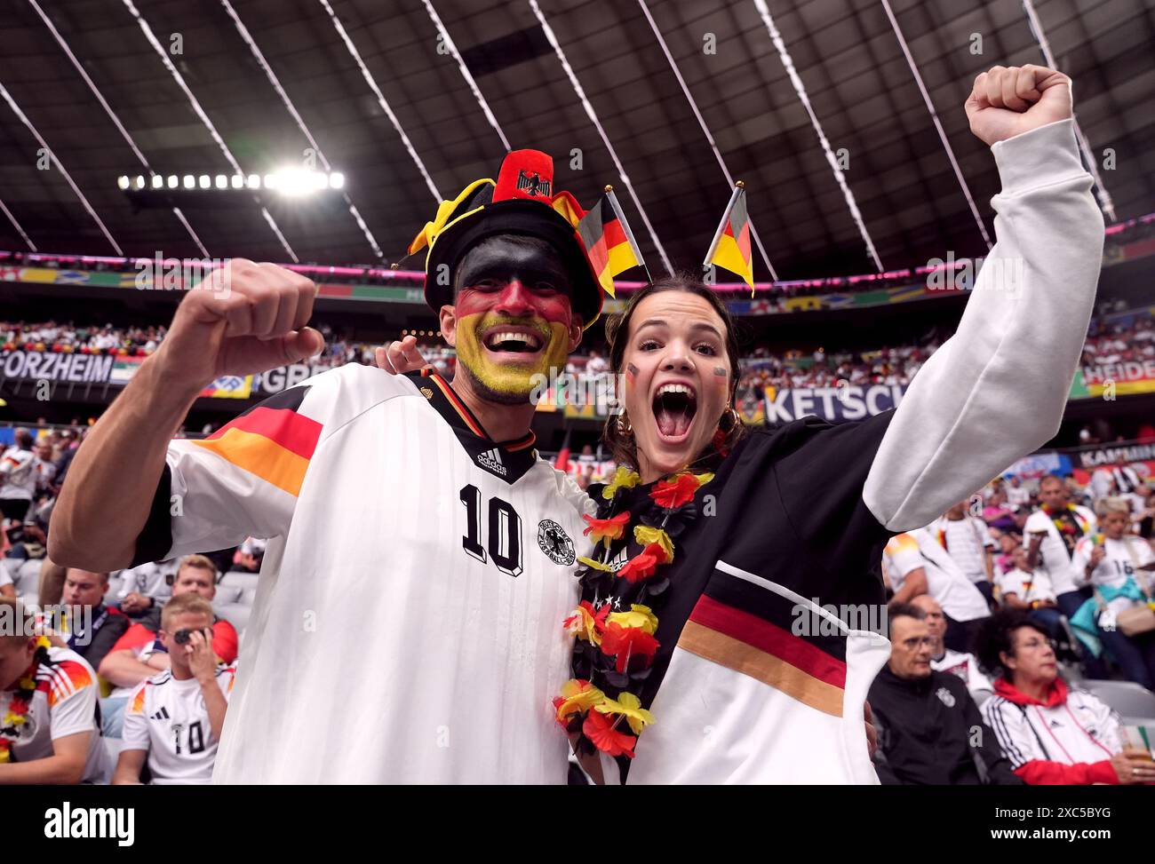Germany fans during the UEFA Euro 2024 Group A match at the Munich ...