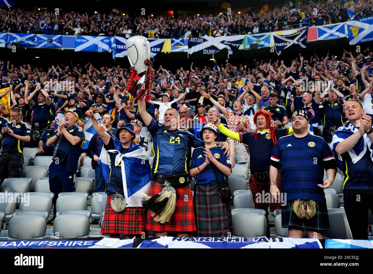 Scotland fans in the stands ahead of the UEFA Euro 2024 Group A match ...