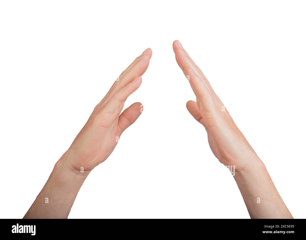Hands gesturing with open palms, fingers and human skin. Body part ...