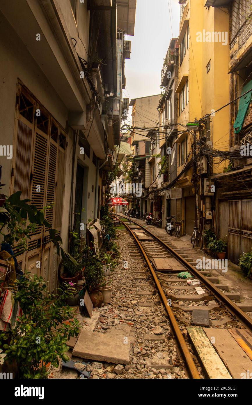 Exciting and bucket list must see tourist Mecca view along the unique Hanoi Train Street ...