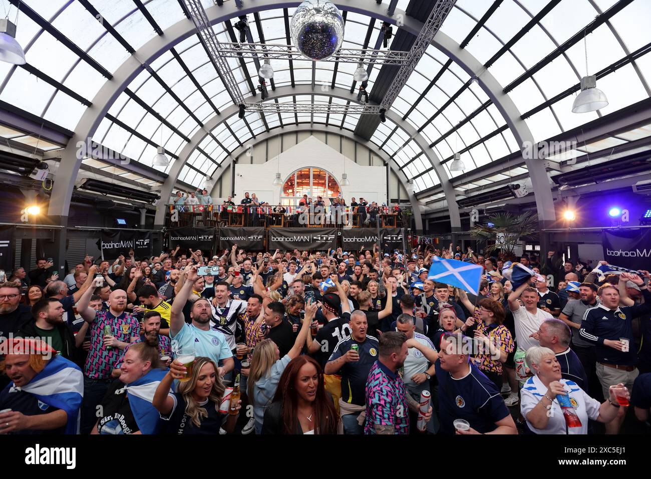 Scotland fans at the BAaD, Glasgow, before watching the UEFA Euro 2024 ...