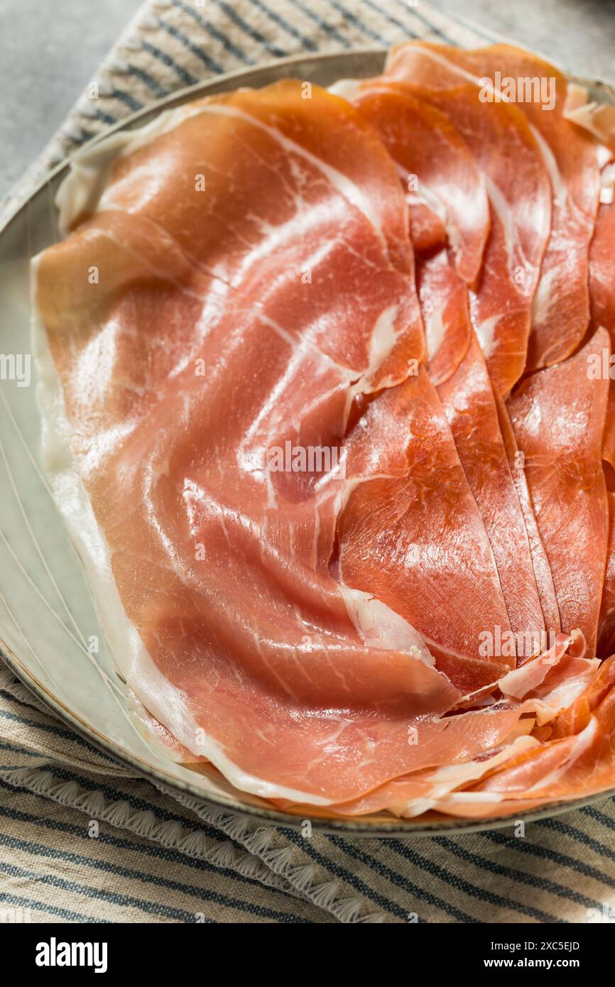 Sliced Italian Prosciutto Ham Ready to Eat Stock Photo - Alamy