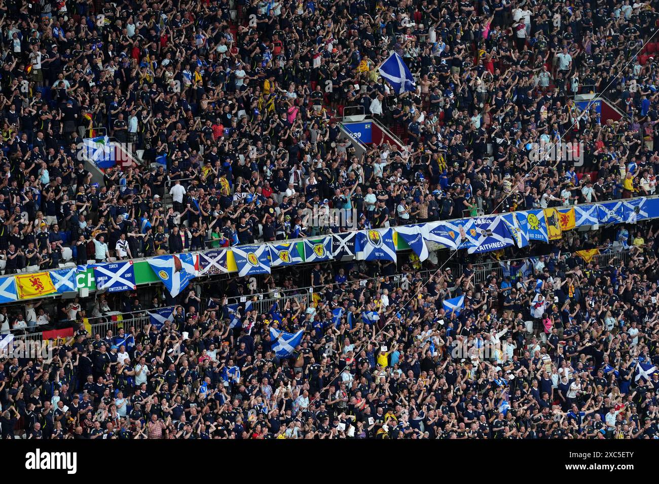 Scotland fans in the stands before the UEFA Euro 2024 Group A match at ...