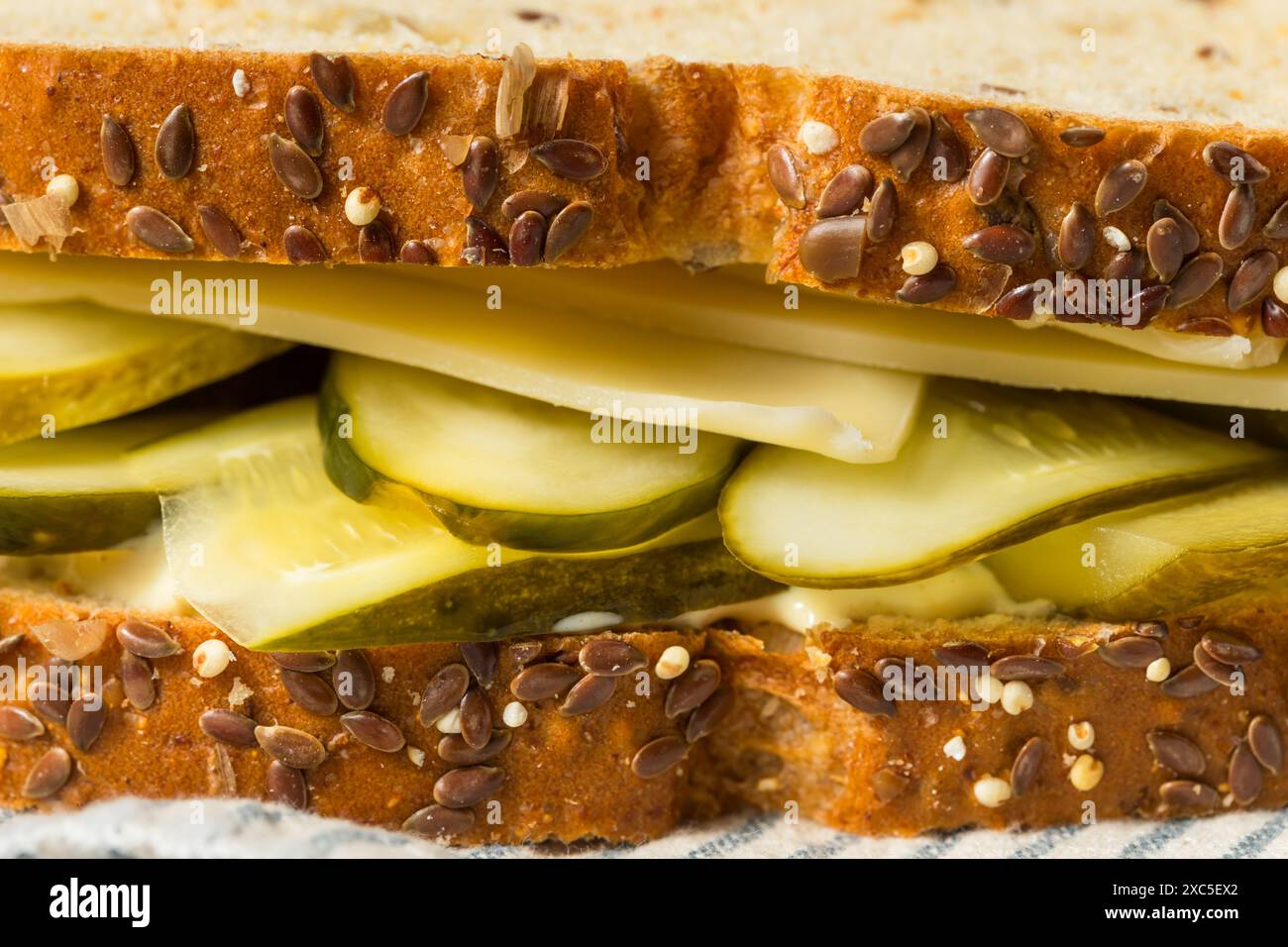 Homemade Creamy PIckle Sandwich with Mayo and Cheese Stock Photo - Alamy