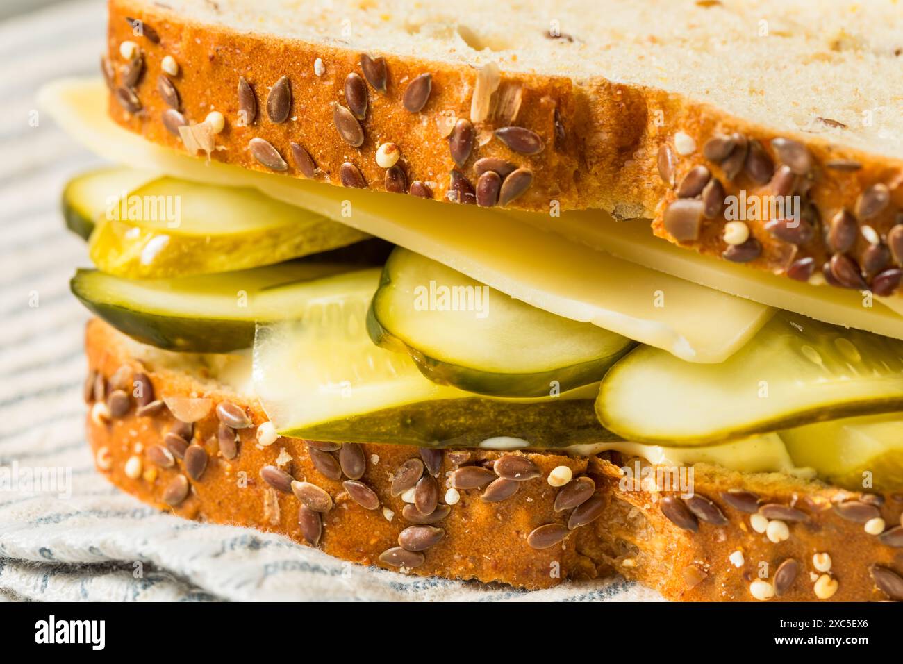 Homemade Creamy PIckle Sandwich with Mayo and Cheese Stock Photo - Alamy
