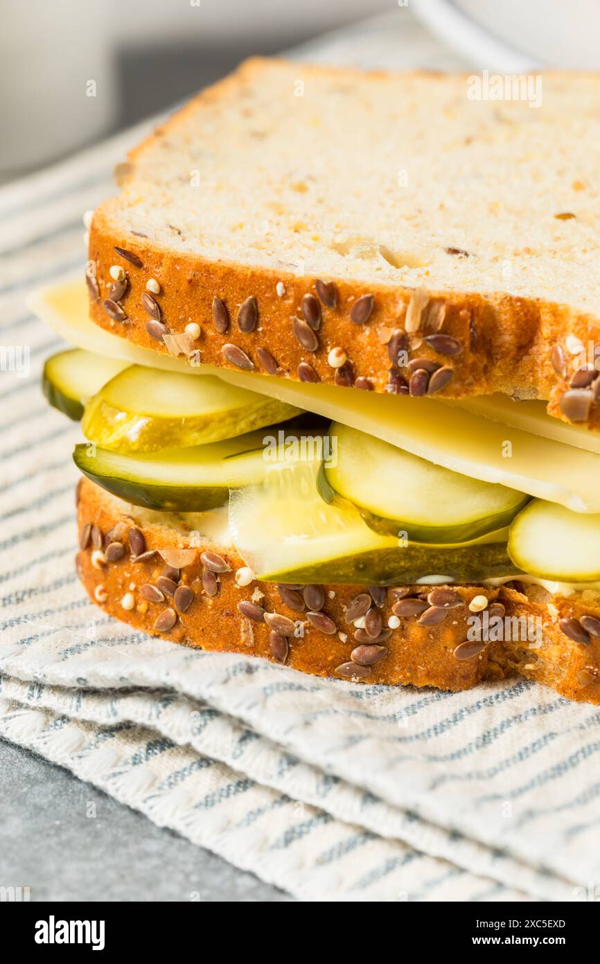 Homemade Creamy PIckle Sandwich with Mayo and Cheese Stock Photo - Alamy