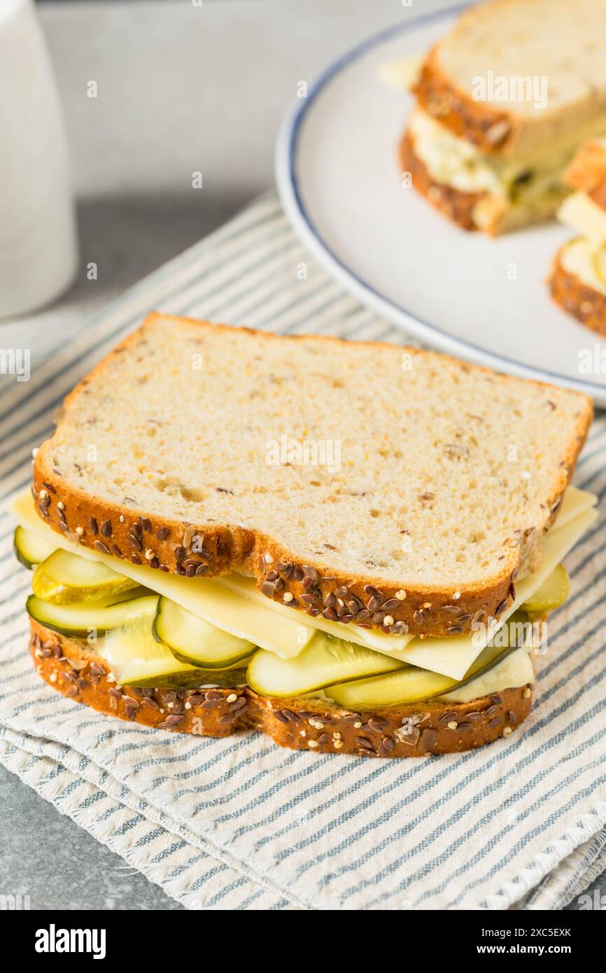 Homemade Creamy PIckle Sandwich with Mayo and Cheese Stock Photo - Alamy