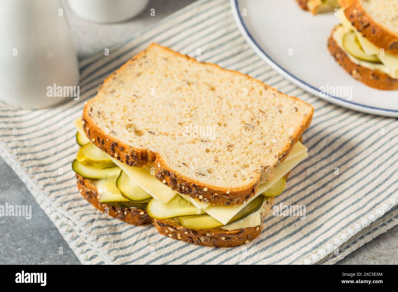 Homemade Creamy PIckle Sandwich with Mayo and Cheese Stock Photo - Alamy