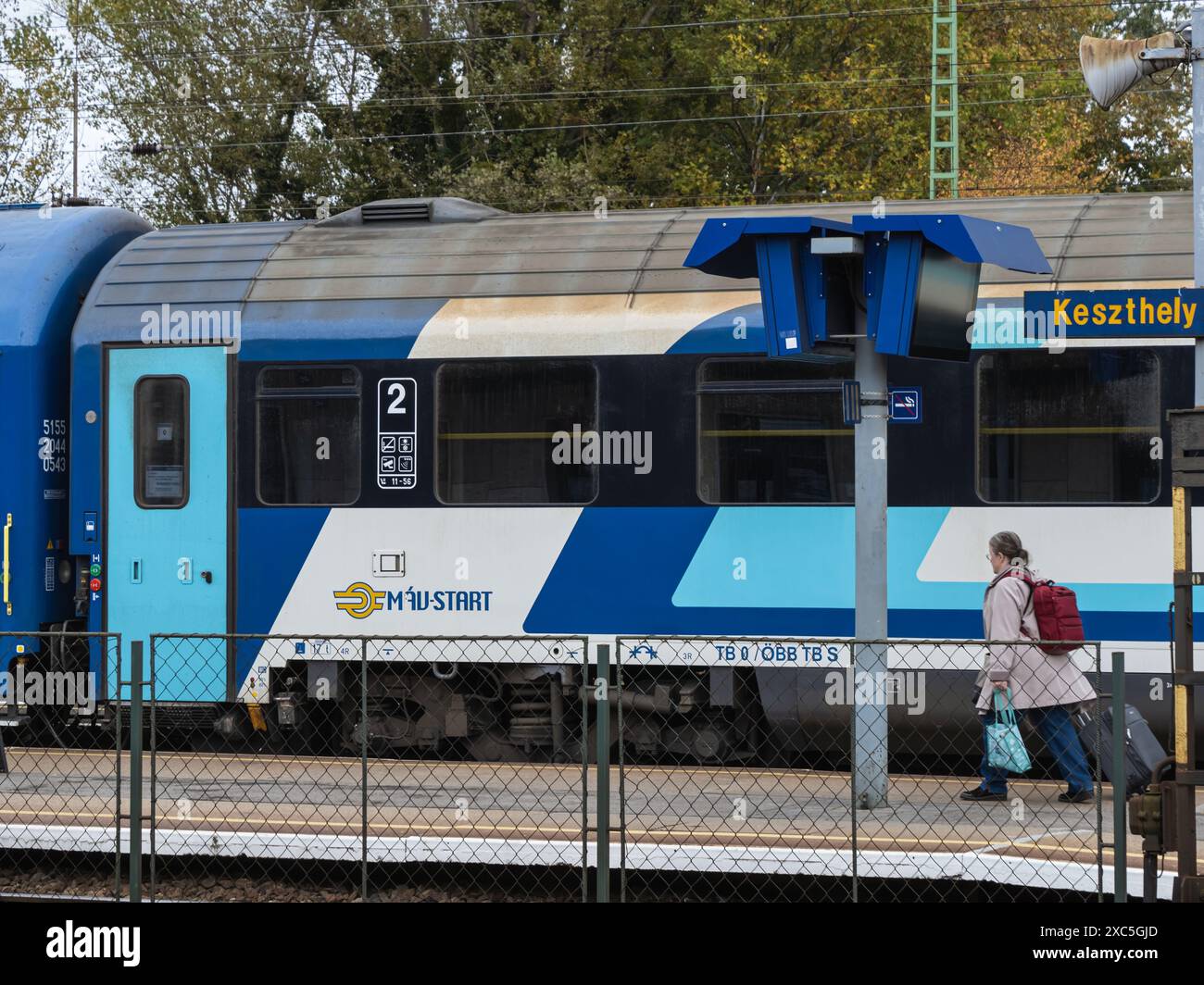 Keszthely, Hungary - October 21, 2023: MÁV hungarian train carriage on ...