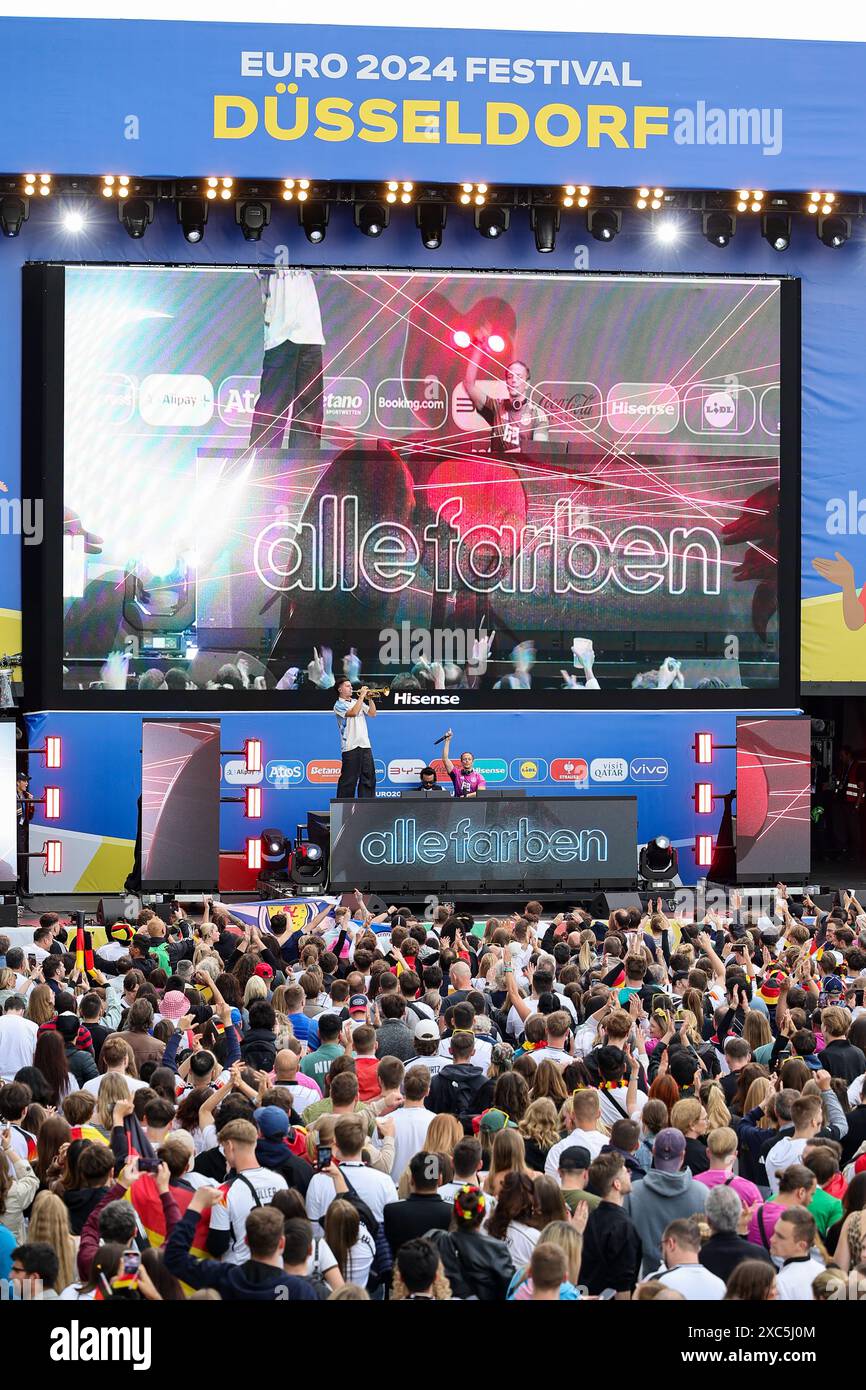 EURO 2024 Opening Fan Zone , DJ Alle Farben heitzt den Fans ein ...