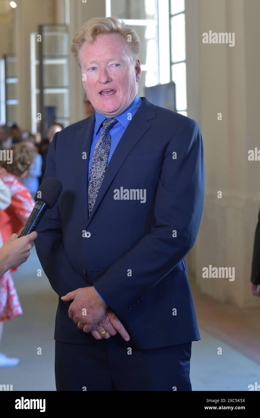 Vatican City, Vatican. 14th June, 2024. Conan O Brien In the Lapidary Gallery in the Vatican ...