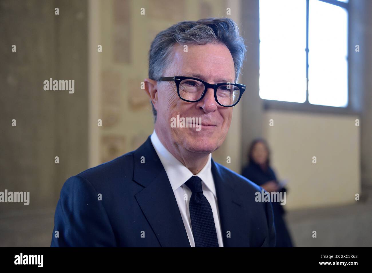 Stephen Colbert In the Lapidary Gallery in the Vatican Apostolic Palace ...