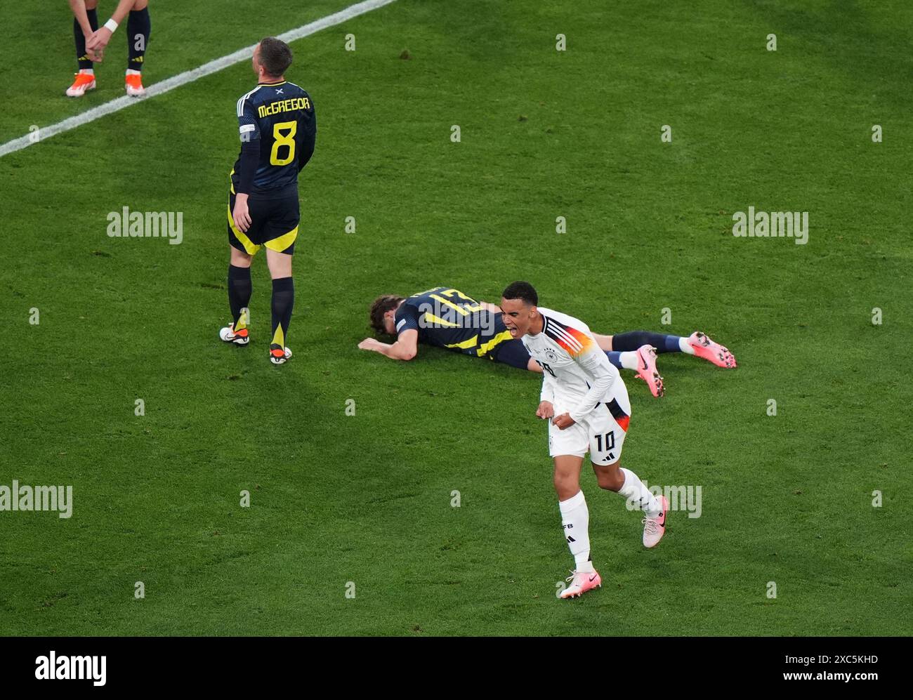 Germany's Jamal Musiala celebrates scoring their side's second goal of ...