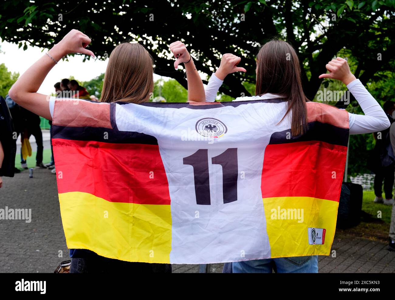 Germany fans at the Westfalenpark in Dortmund, Germany, as they prepare ...