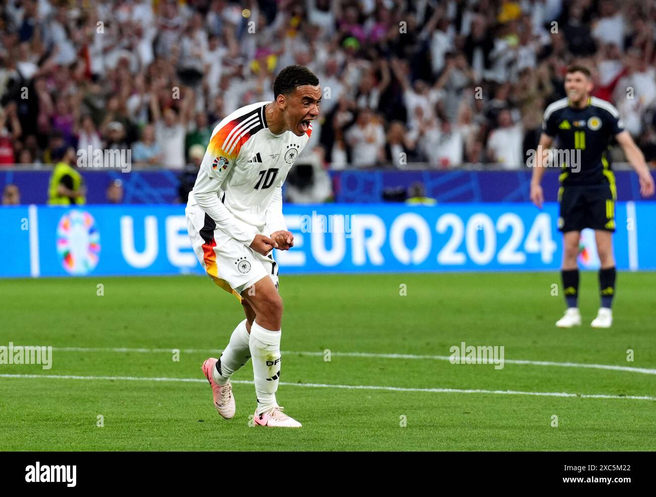 Germany's Jamal Musiala celebrates scoring their side's second goal of ...