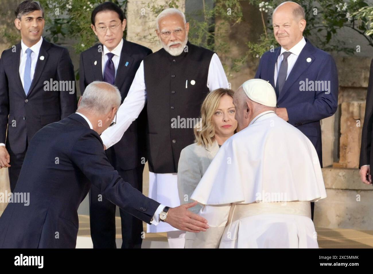 Toasts, . 14th June, 2024. Pope Francis and Prime Minister Giorgia ...
