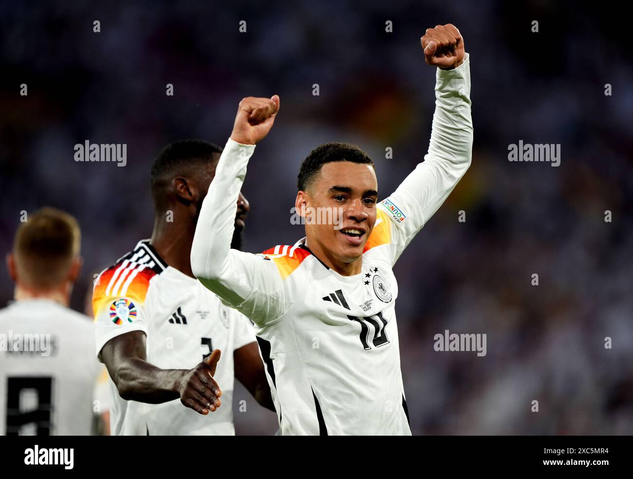 Germany's Jamal Musiala celebrates scoring their side's second goal of ...