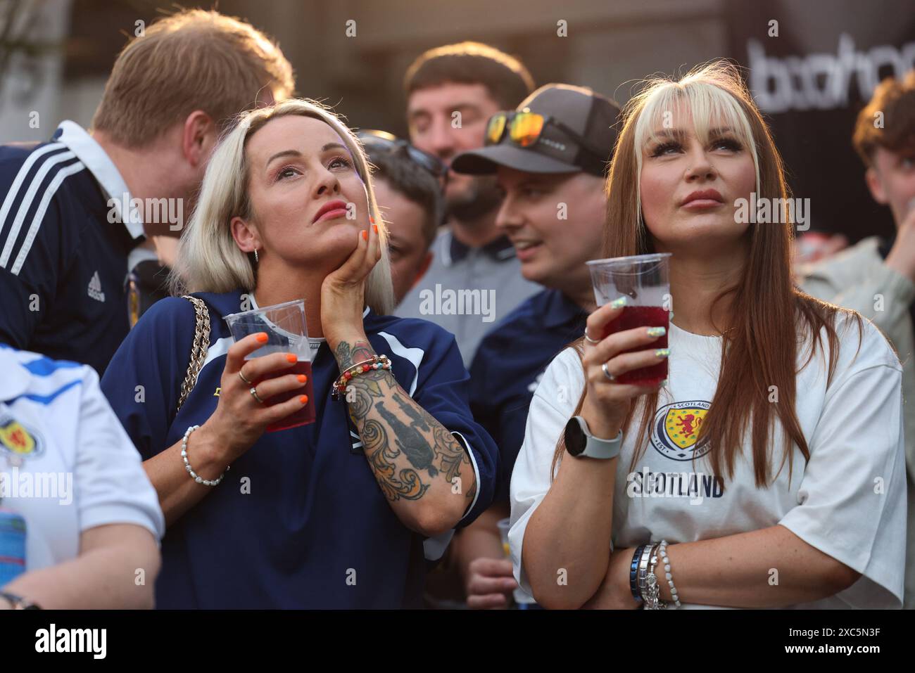 Scotland fans at the BAaD, Glasgow, watching the UEFA Euro 2024 Group A ...